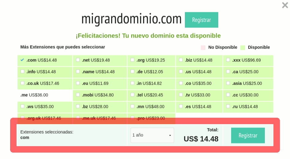 Registro de Dominios - Comprar Dominios - Infranetworking