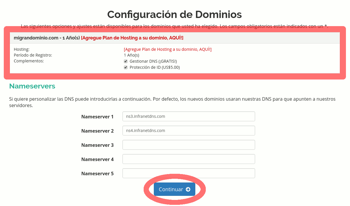 Registro de Dominios - Comprar Dominios - Infranetworking